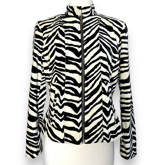 American Vintage | Jackets & Coats | Vintage Velvet High Neck Zebra ...